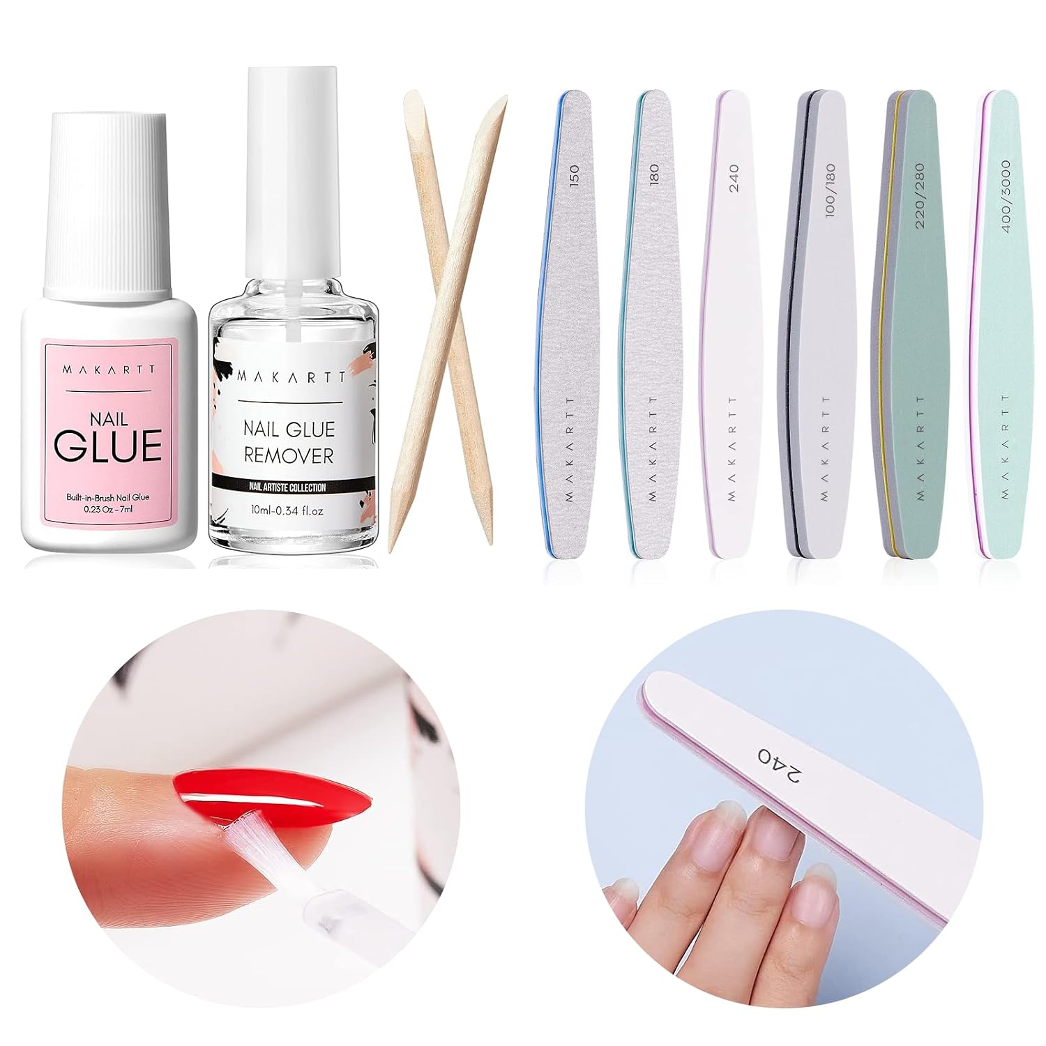 Amazon.com: Makartt Nail Glue with Glue Remover Kit Bundle with Makartt ...