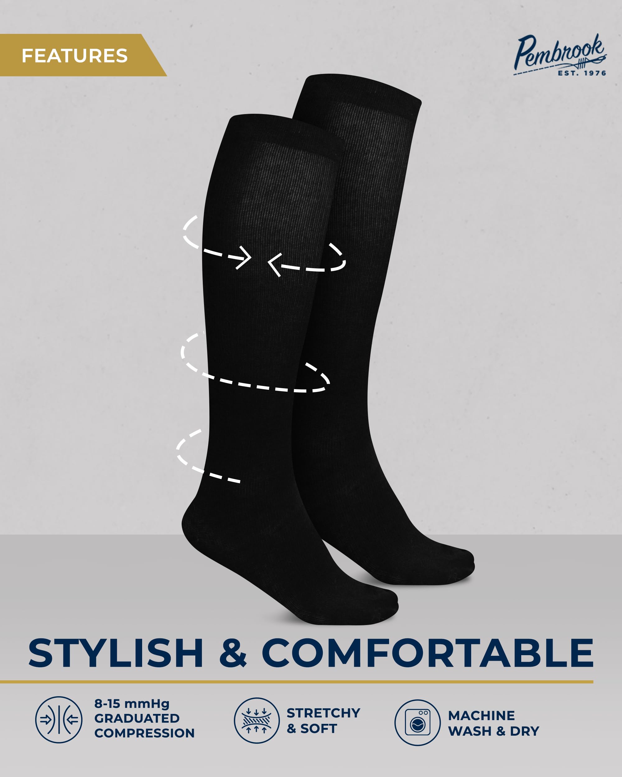 Snapklik.com : Womens Compression Socks 6 Pack 8-15 mmHg Graduated ...