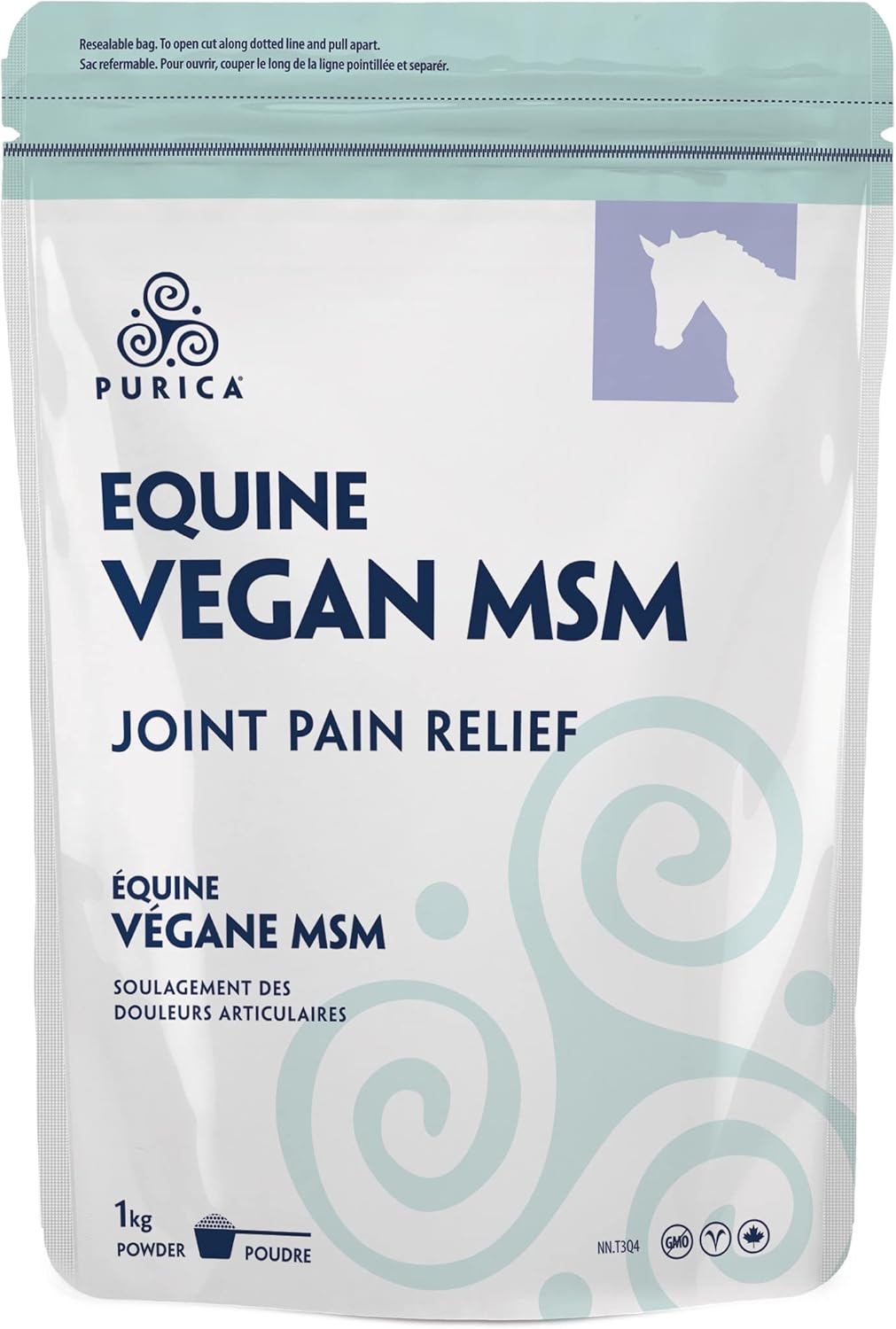 PURICA Equine Vegan MSM Powder 1kg 100 Servings, Horse Supplement to Support Healthy Joint ...