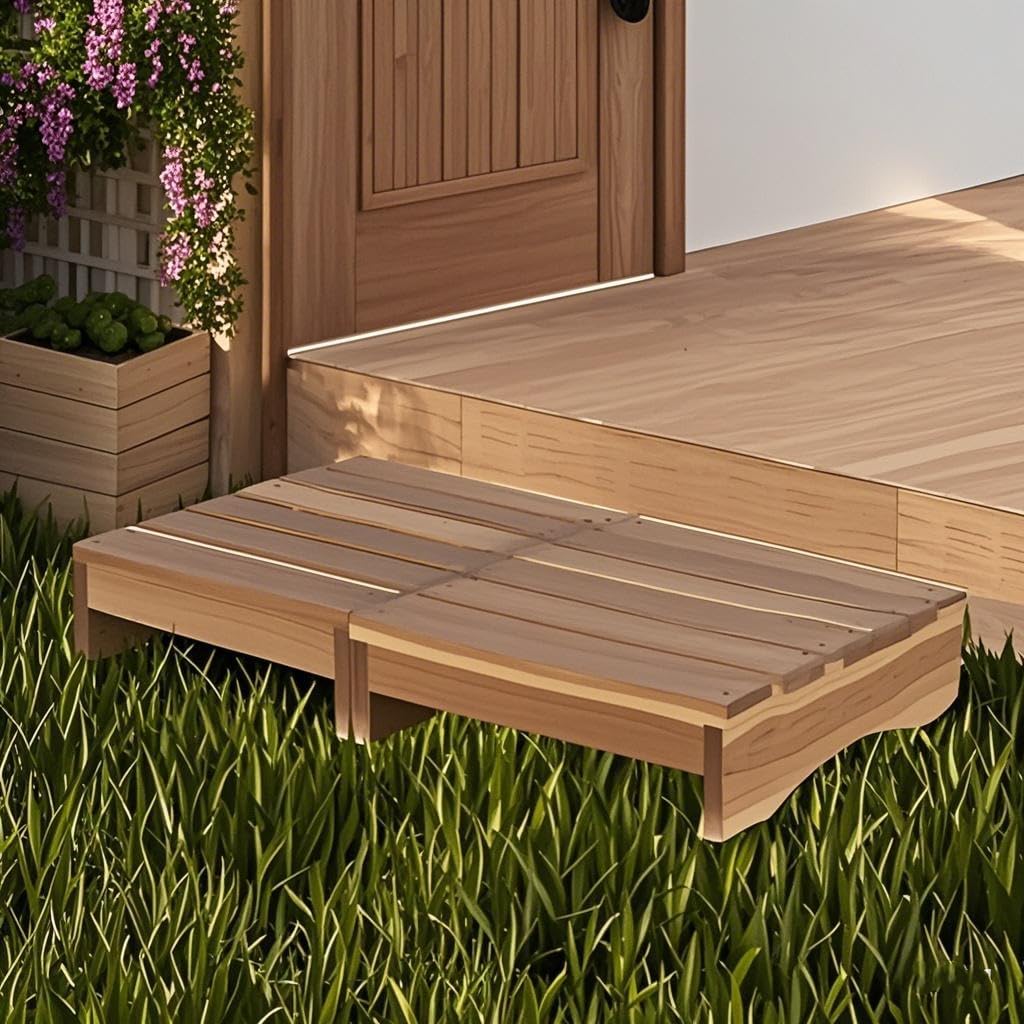 Amazon.com: 3.4” Wooden Step Stool, One Step Stool for Adults, Anti ...