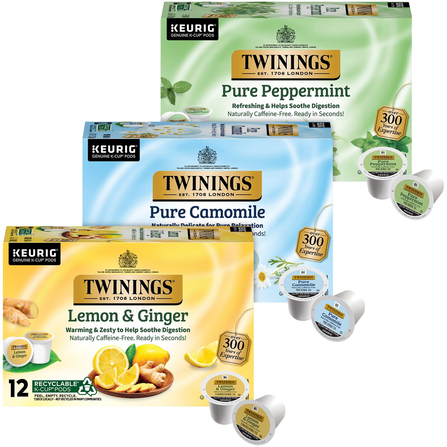 Amazon.com : Twinings Herbal Tea K-Cup Pods for Keurig, Variety 3-Pack ...