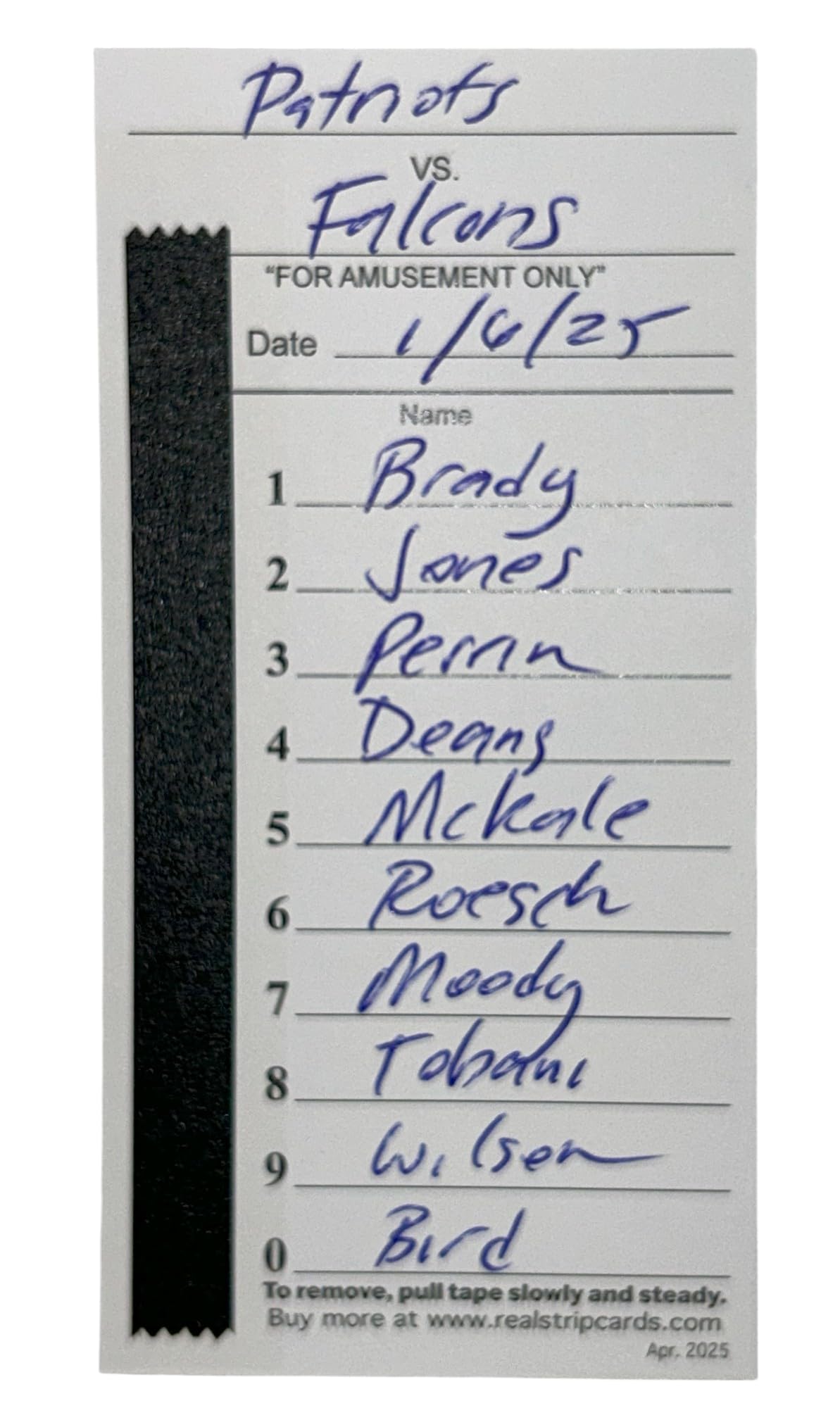 Snapklik.com : 10 Line Football Sports Strip Cards. Full Size. Pool ...