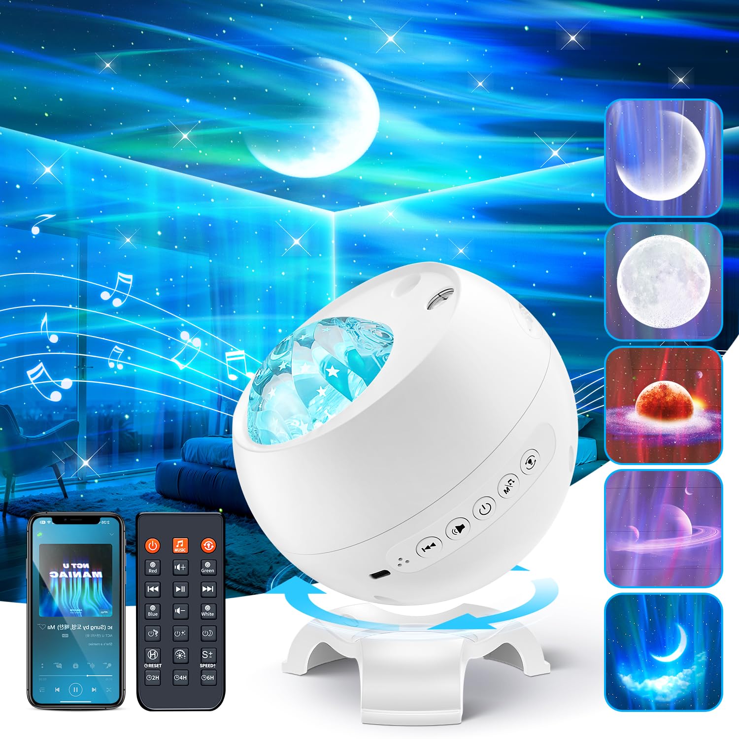 PIKOY Star Projector Galaxy Projector,164 Modes Moon Northern Lights ...