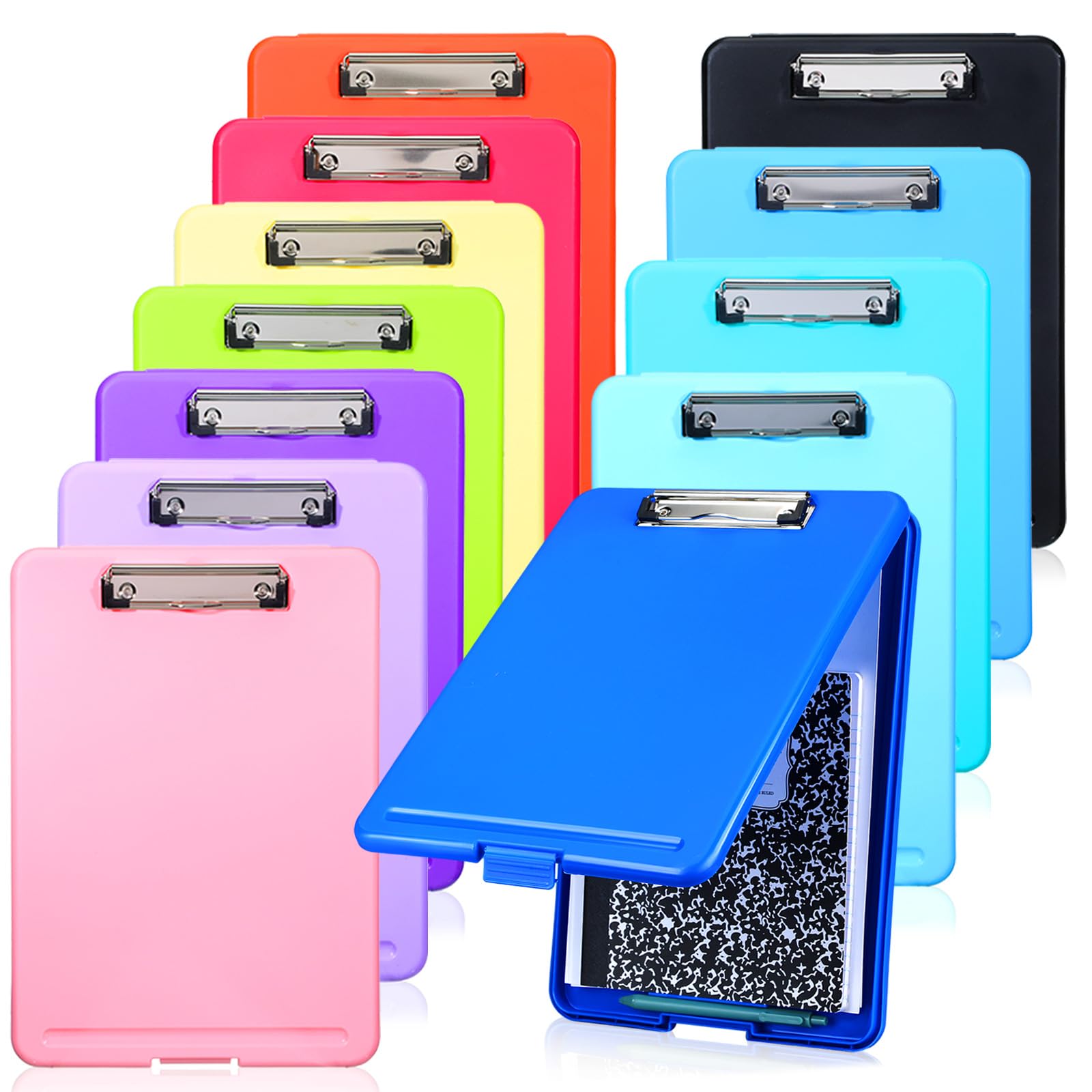Amazon.com : Ireer 12 Pcs Plastic Clipboard with Storage Heavy Duty ...