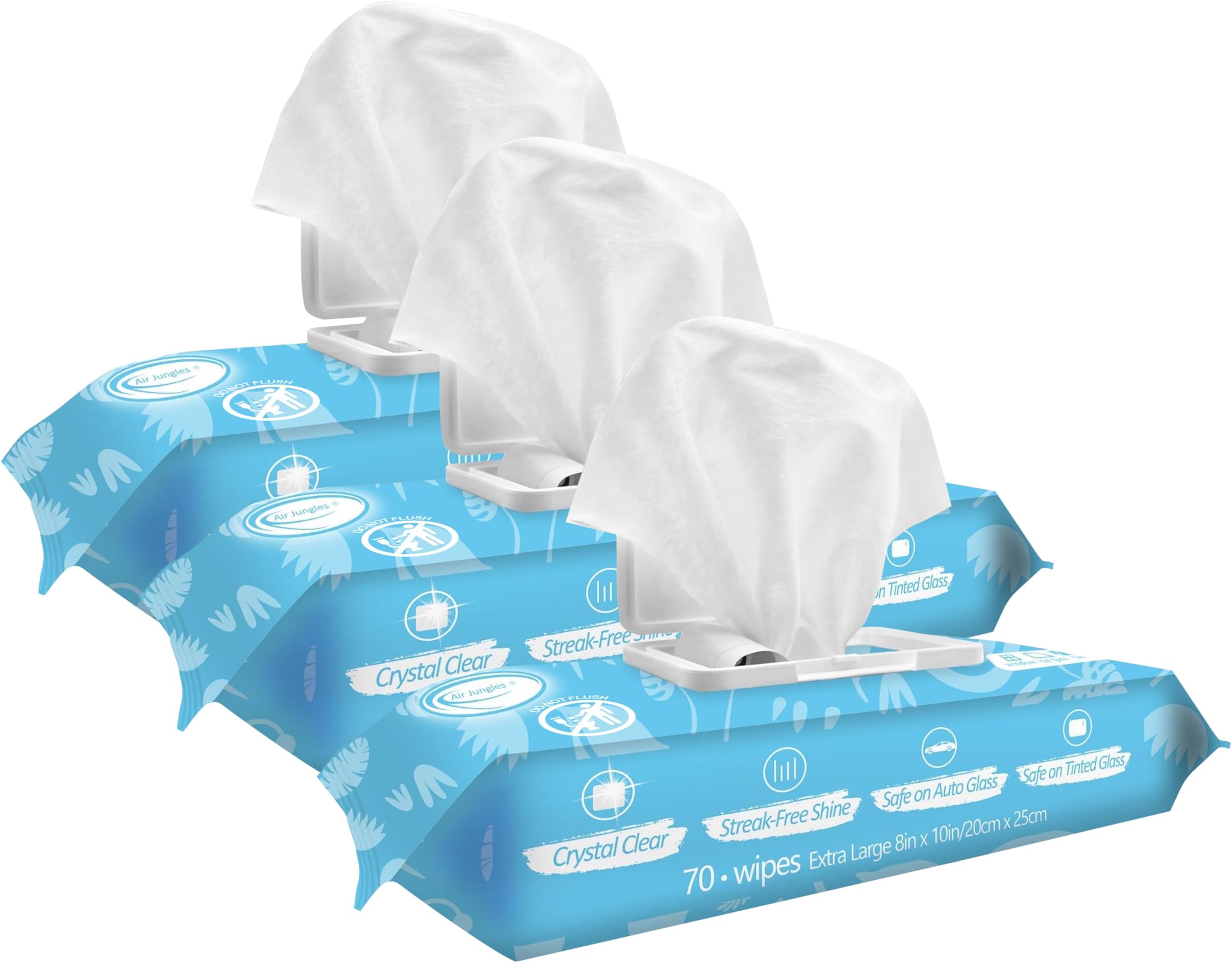 Amazon.com: Air Jungles Glass and Window Cleaner Wipes 70 Count (Pack ...