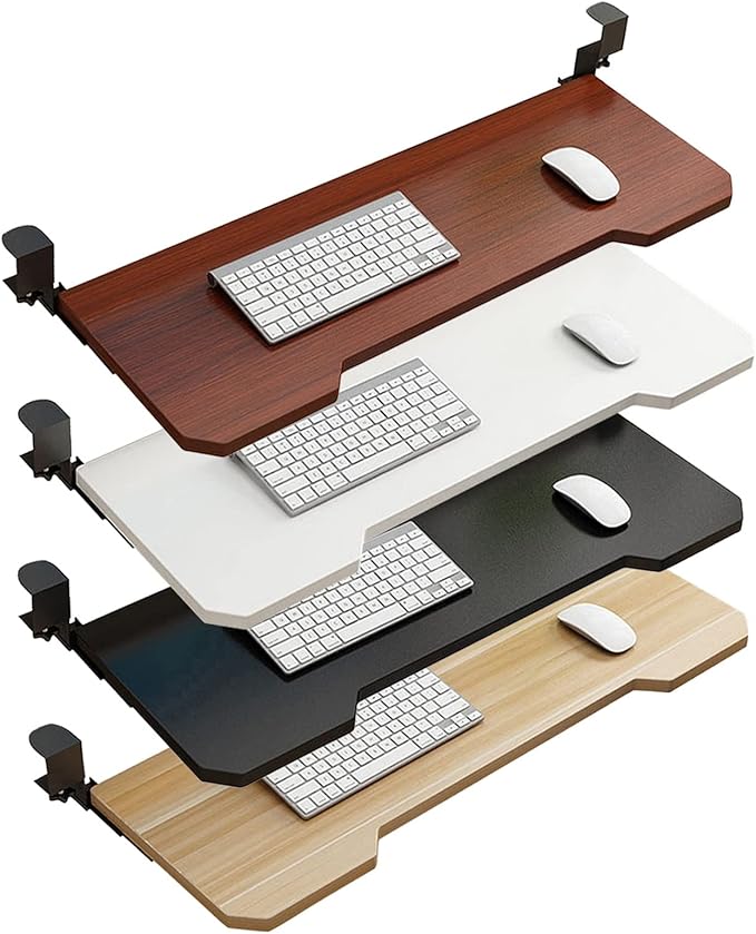 Plateau de Clavier à Pince Rallonge de Bureau en Bois réglable en ...