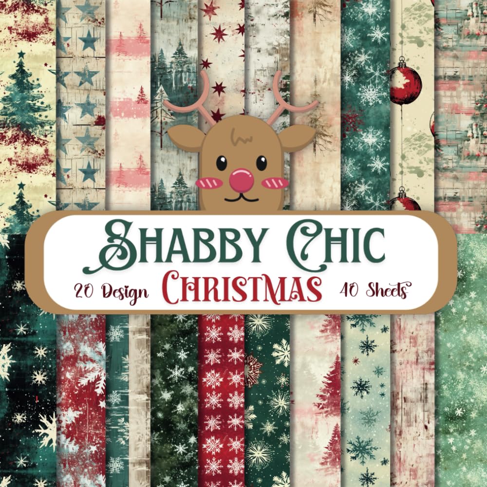 Shabby Chic Christmas Scrapbook Paper Craft Pad: 20 Vintage X'mas ...