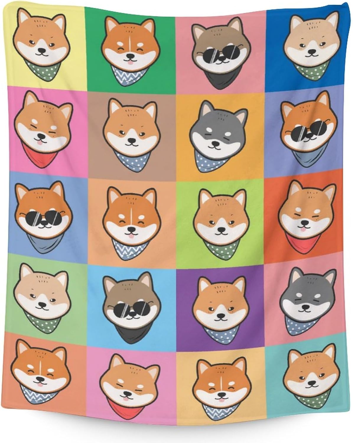 Amazon.com: Shiba Inu Blanket for Kids & Adults - Soft, Fuzzy & Cozy ...