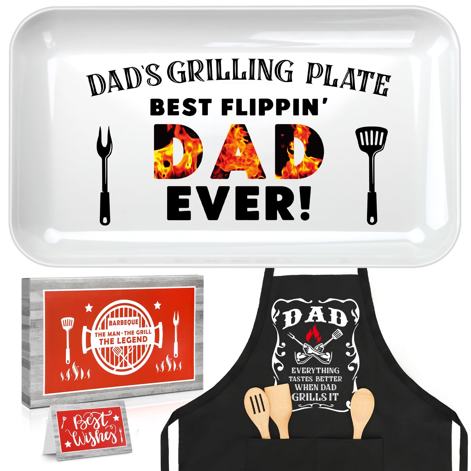 Father Grilling Set Grill Father Gift Set - 7 Piece BBQ Grilling Kit ...