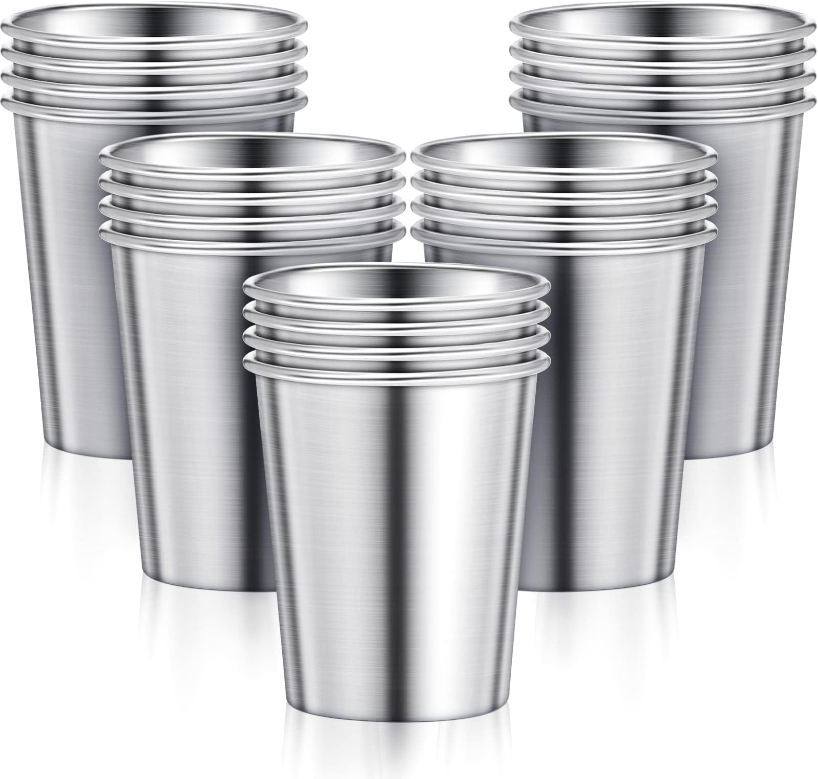Amazon.com | Mimorou 20 Pcs Stainless Steel Cups 24 oz Metal Pint Cups ...