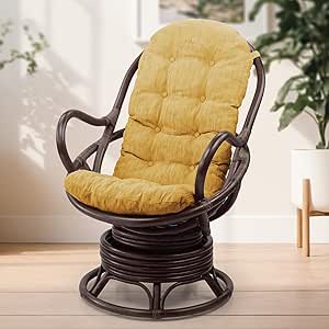 Amazon.com: Lounge Swivel Rocking Java Chair Natural Rattan Wicker ...