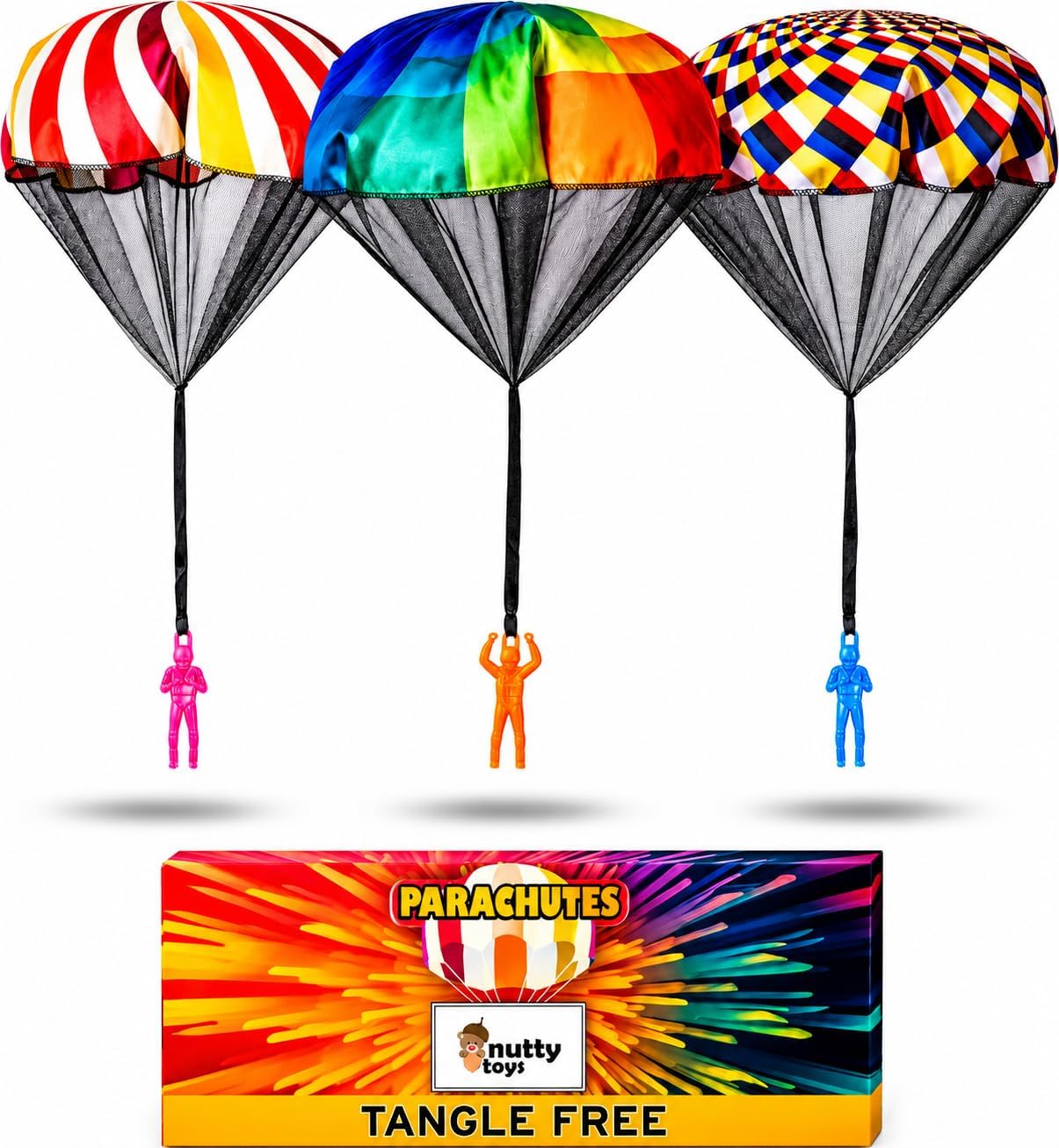 Amazon.com: nutty toys Parachute Toys for Kids - Tangle Free Outdoor ...