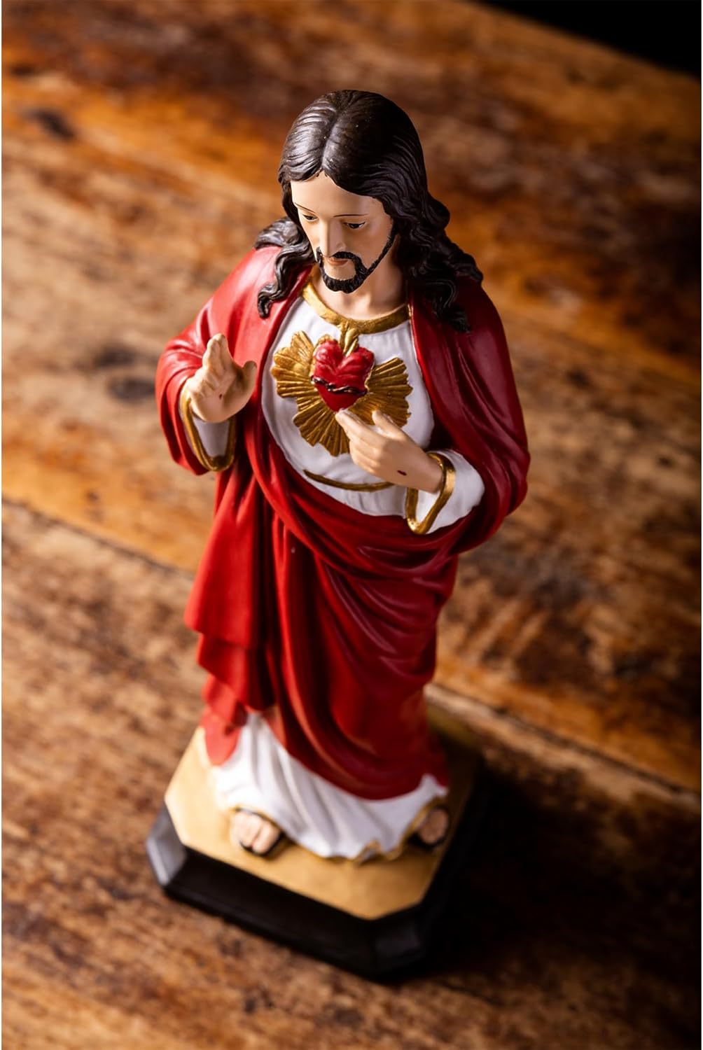 Amazon.com: ASTARIKO Sacred Heart of Jesus Statue - 12" Hand-Painted ...