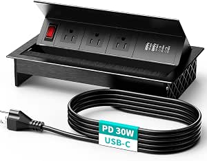 QBA Tabletop Brush Connectivity Box Outlet, Recessed Power Strip with ...