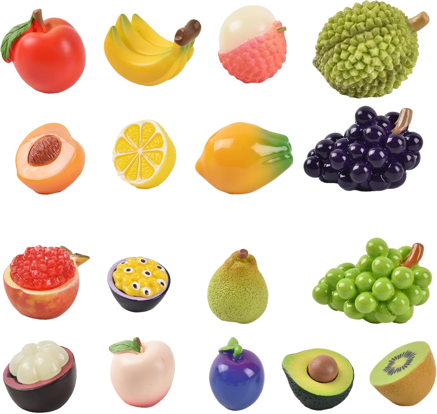 Amazon.com: Redvigh Mini Mixed Fruits 17Pcs, Artificial Fruit Miniature ...