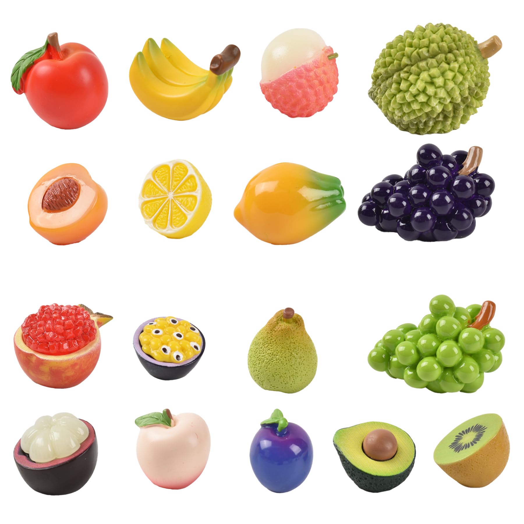 Amazon.com: Redvigh Mini Mixed Fruits 17Pcs, Artificial Fruit Miniature ...