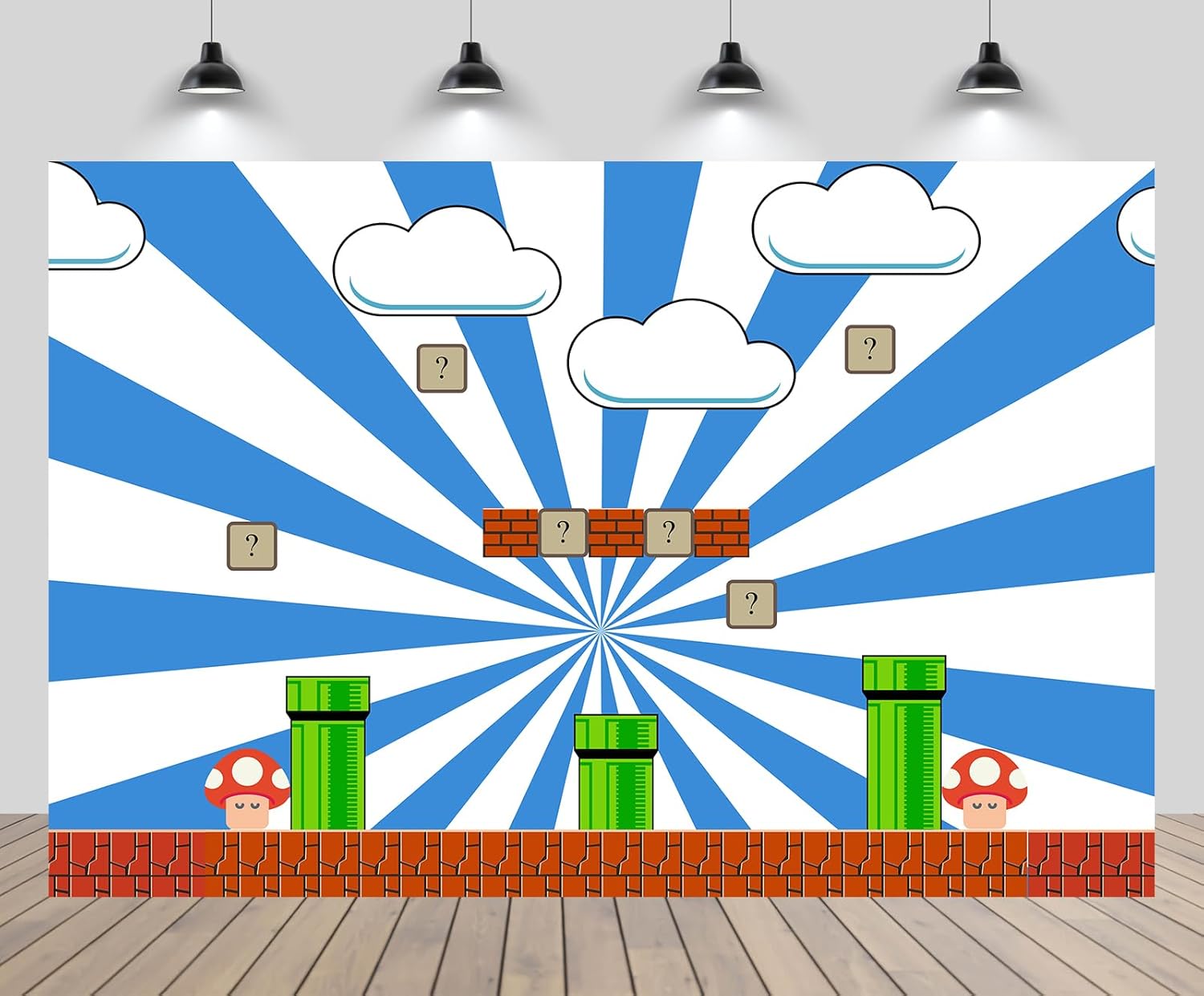 Amazon.com : CHNYWORK 20x10ft Video Game Backdrop Game Screen Clouds ...