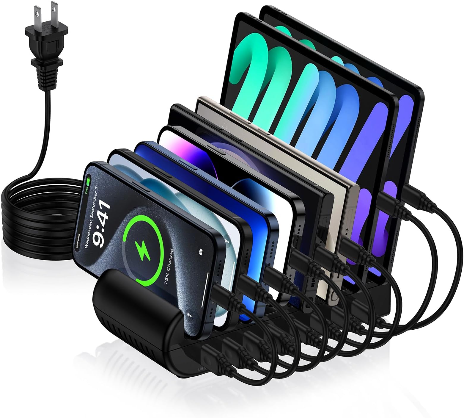 Amazon.com: Charging Station, 65W 8 Ports Multi Charger Station USB ...