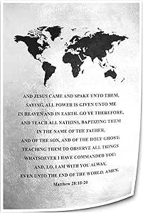 Amazon.com: Huroverf Matthew 28 18 20 Bible Quotes Wall Decor Scripture ...
