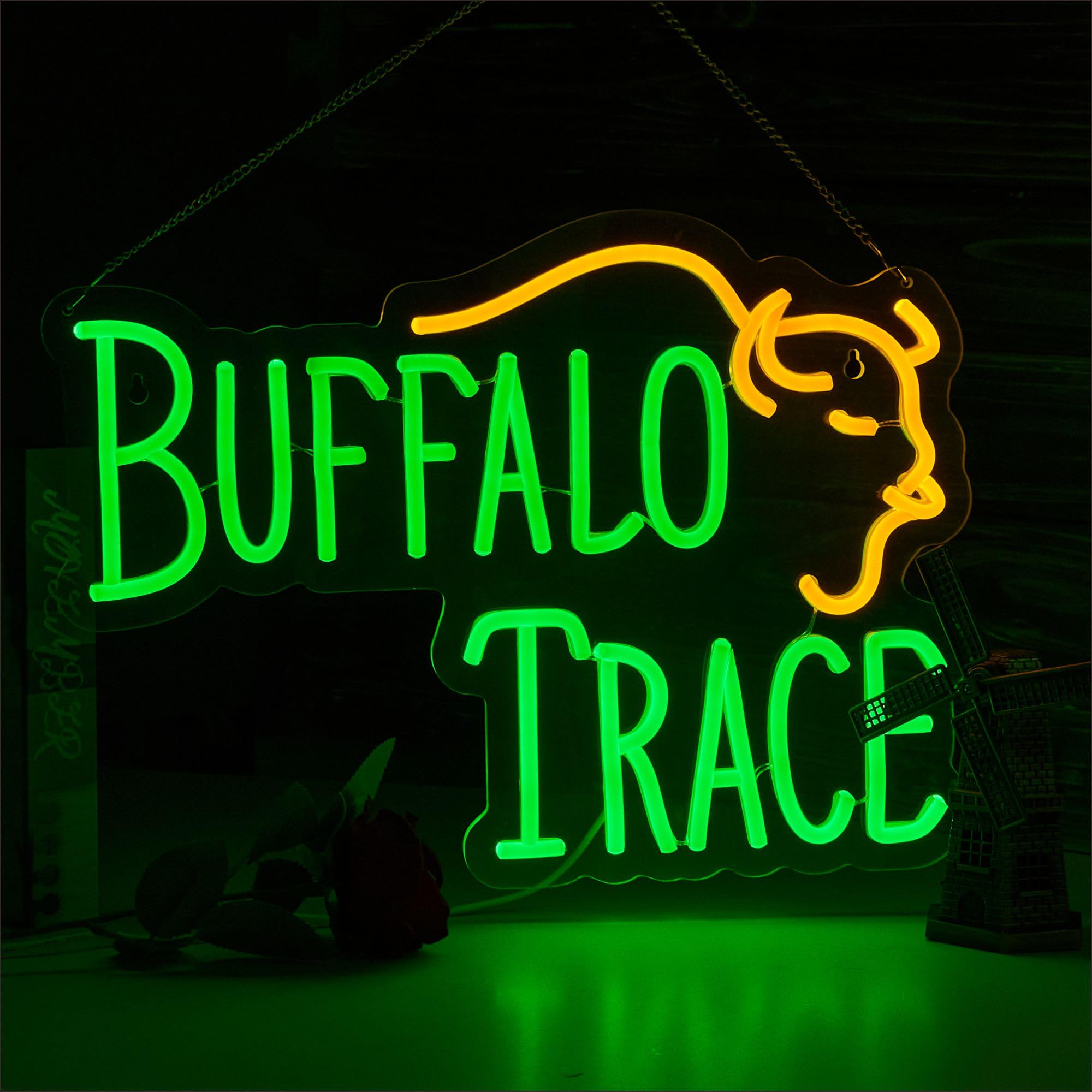 Amazon.com : Buffalo Trac Whiskey Neon Sign for Bar Wall Decor, Buffalo ...