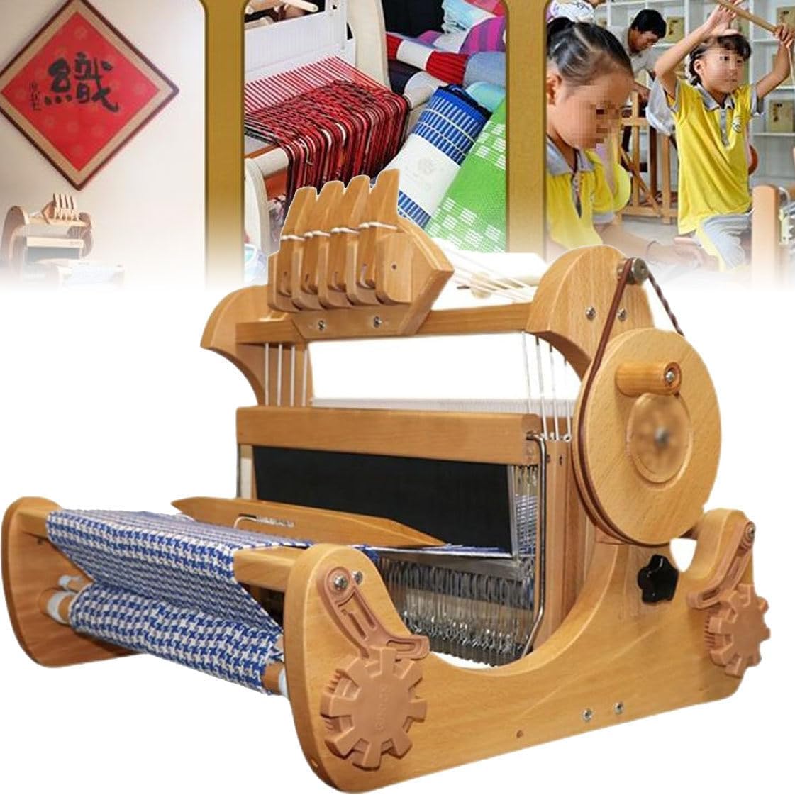 Amazon.com: GFAZXDS 4-Harness Hand Loom,Foldable Wooden Desktop Hand ...