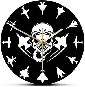 Amazon.com: Wall Clock Military Jet Aircraft Modern Wall Clock Jet ...