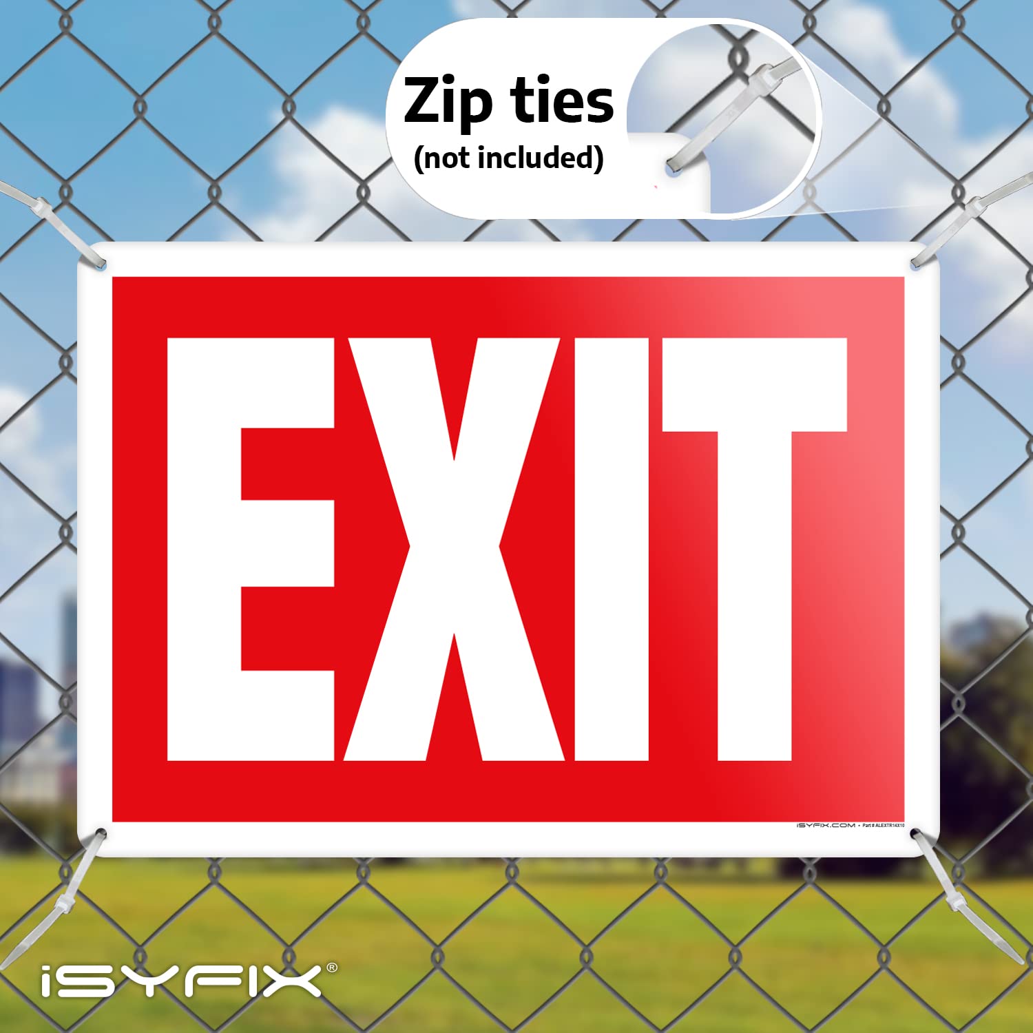Snapklik.com : iSYFIX Exit Sign 1 Pack 14x10 Inch 100% Rust Free .040 ...