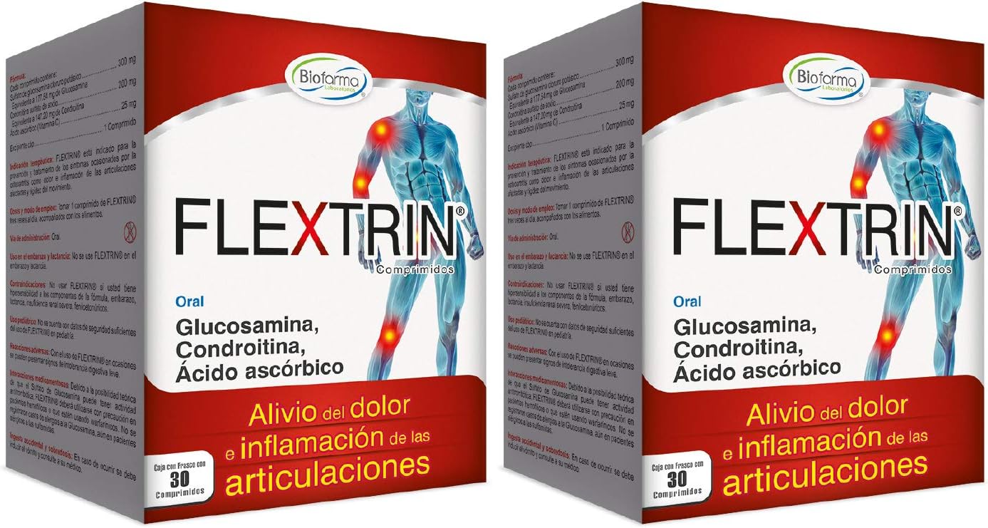 BIOFARMA - FLEXTRIN DUO - Glucosamina, Condroitina y Ácido Ascórbico ...