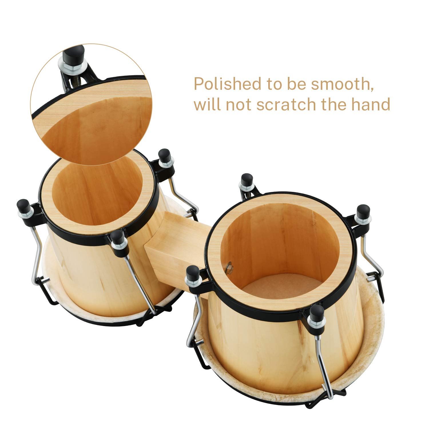 Eastar Bongo Drums 6â€? and 7â€? Wood Percussion Instrument Bongos for ...
