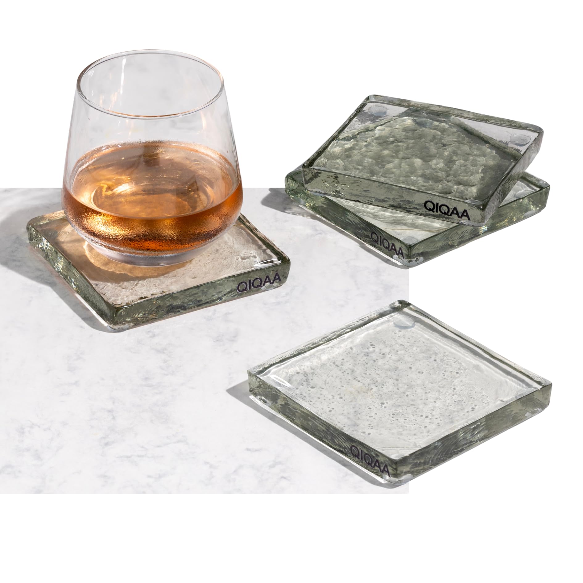 Amazon.com: Glass Coasters Set of 4, Art Glass Coasters for Drinks ...