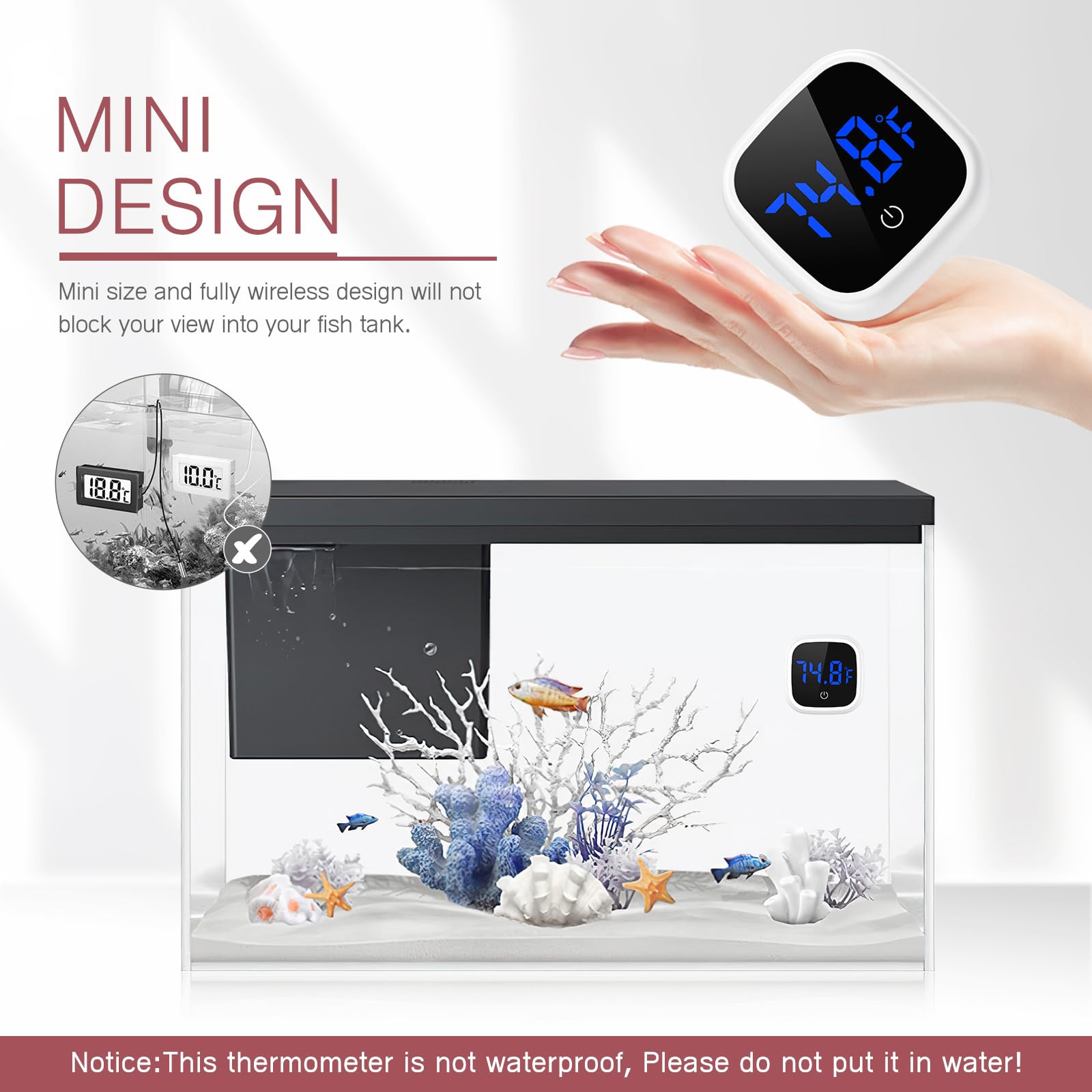 Snapklik.com : LOFICOPER Digital Aquarium Thermometer, Touch Screen ...