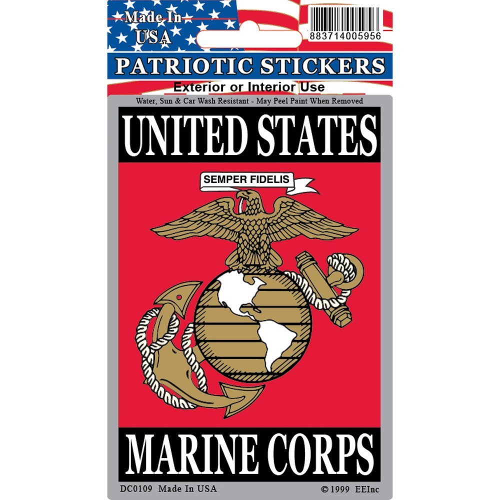 Amazon.com: Patriotic Stickers United States Marine Corps USMC Logo ...