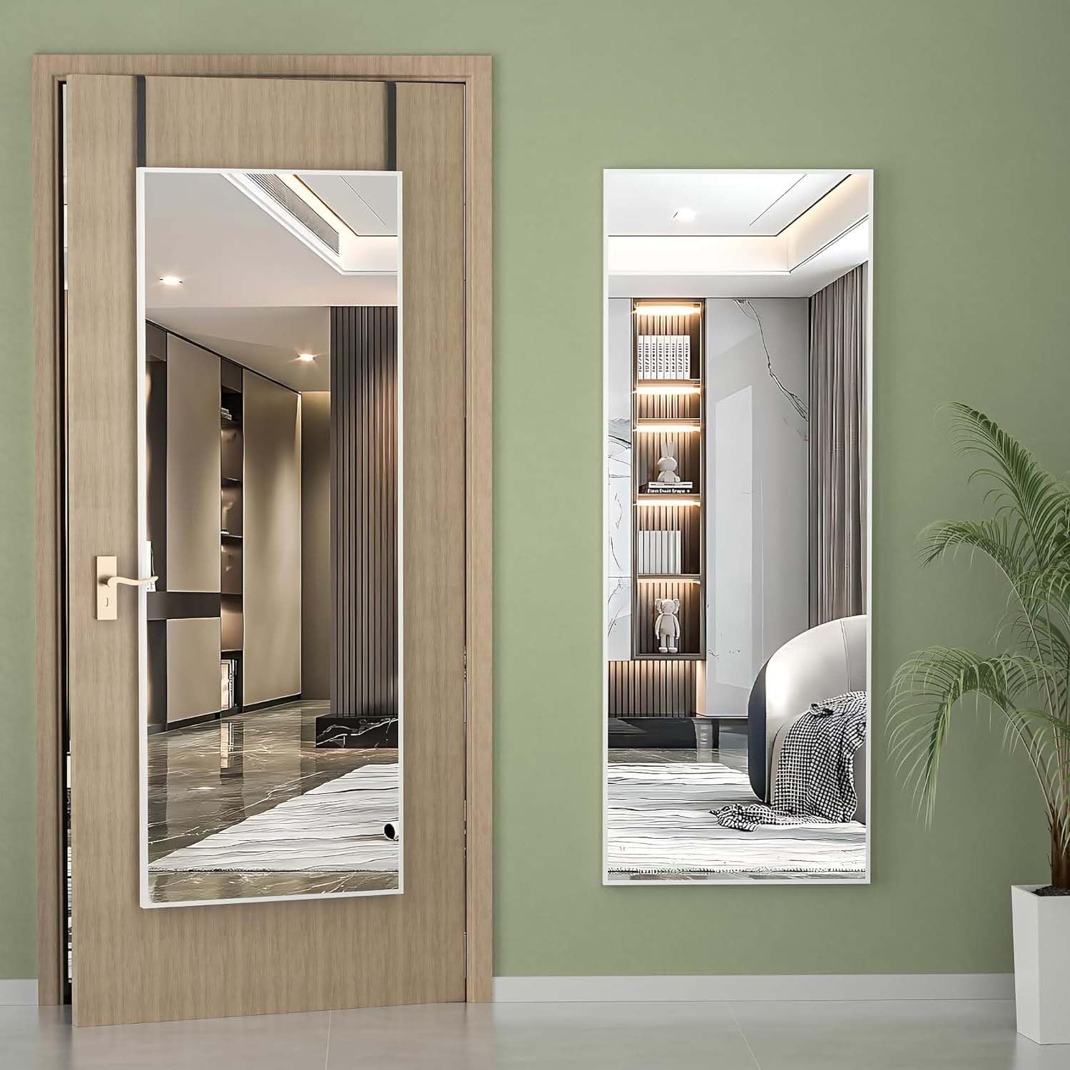 Amazon.com: NEIDE Full-Length Mirror - 40" x 15" Wall-Mounted or Over ...