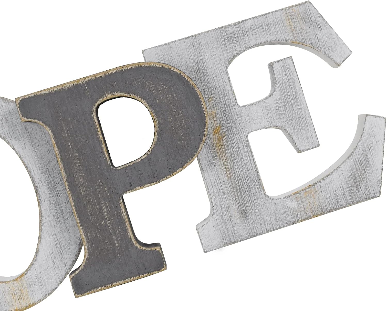 Buy Linfevisi Wooden Hope Sign Aqua Hanging Block Letters Sign Rustic ...