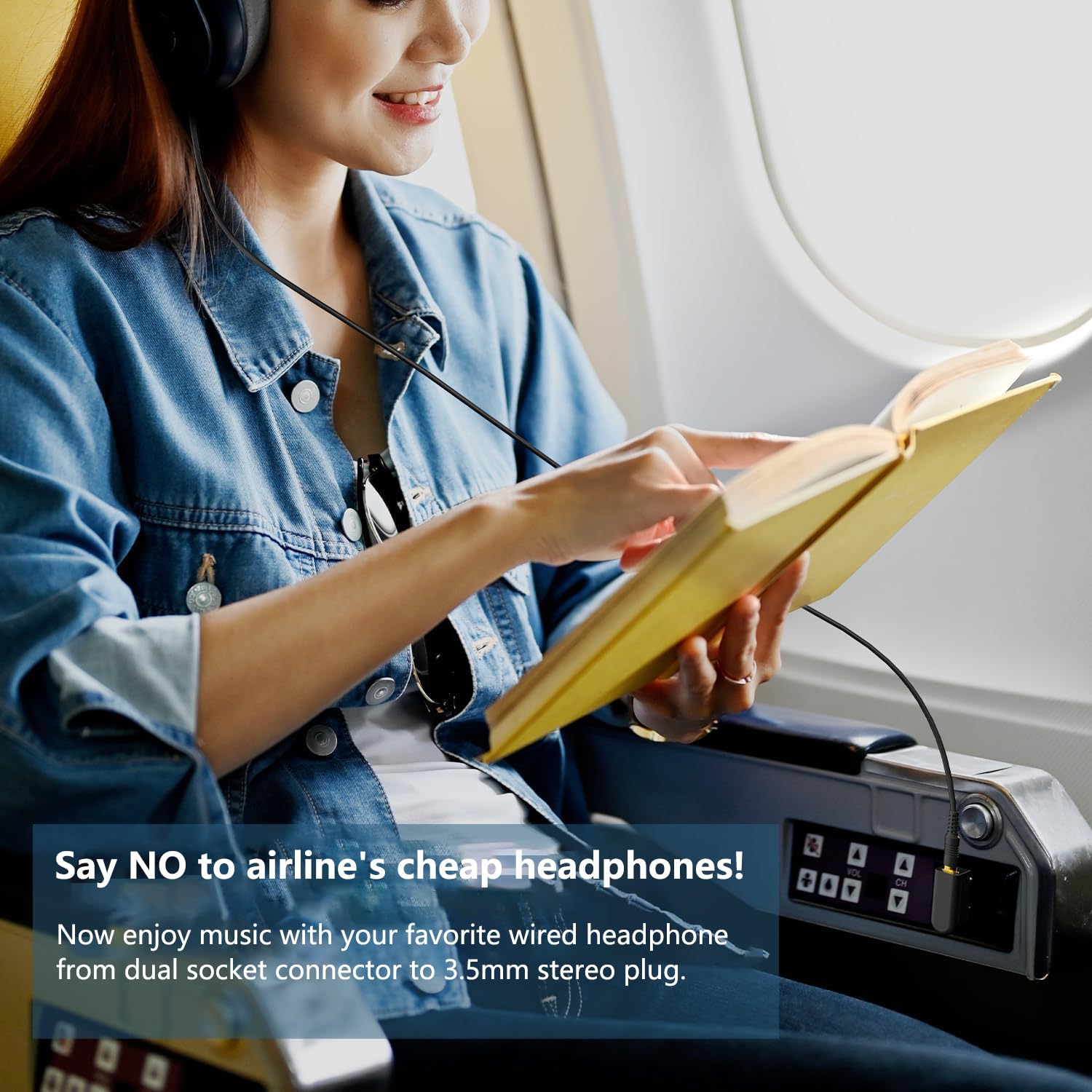 Snapklik.com : Airplane Headphone Adapter Dual Pin: Gold Plated 3.5mm ...