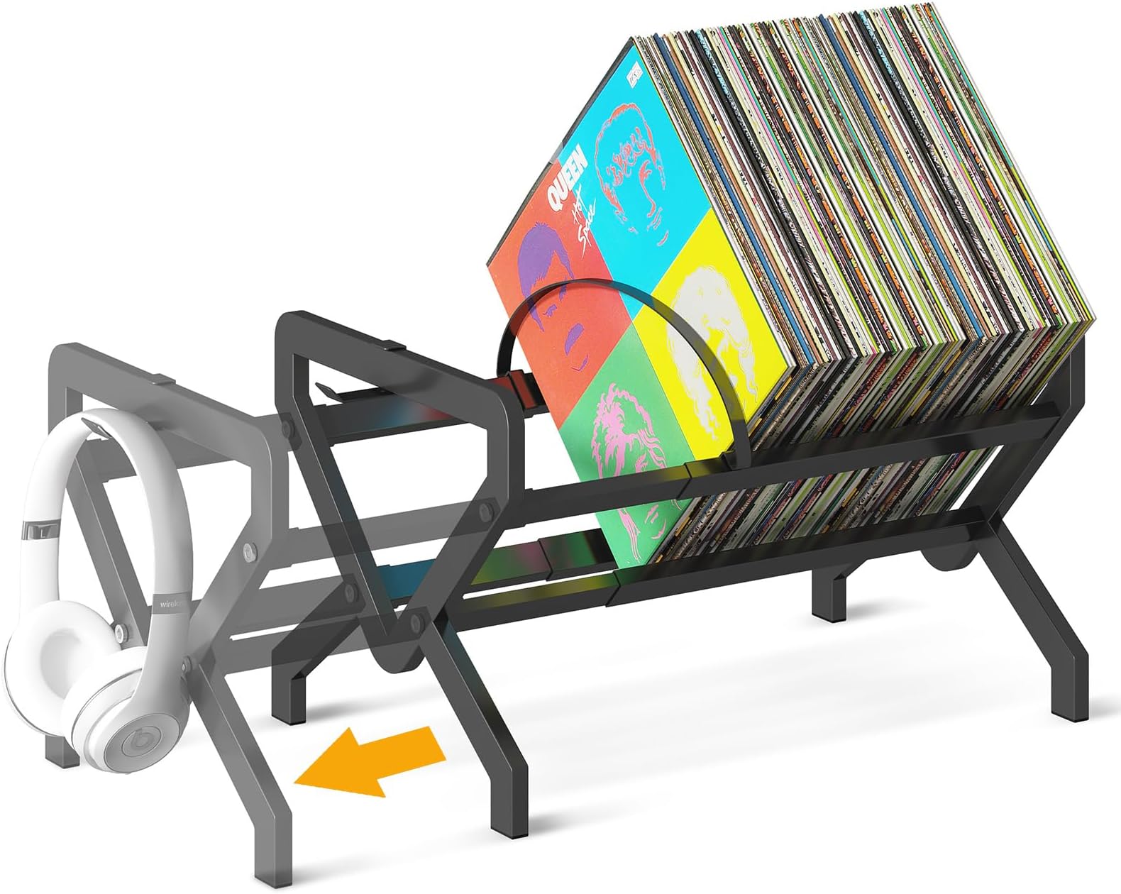 Amazon.com: GILLAS Adjustable Vinyl Record Storage Holder, 80-140 LPs ...