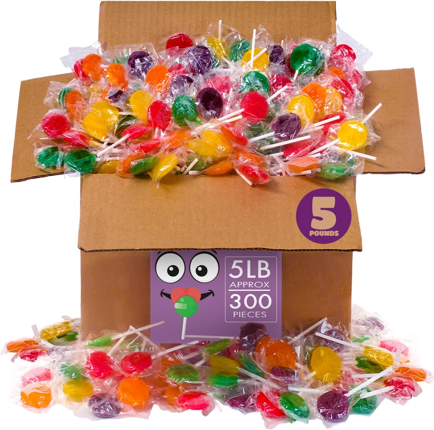 Amazon.com : Lollipops Individually Wrapped - 5 Pounds - Classic Flat ...