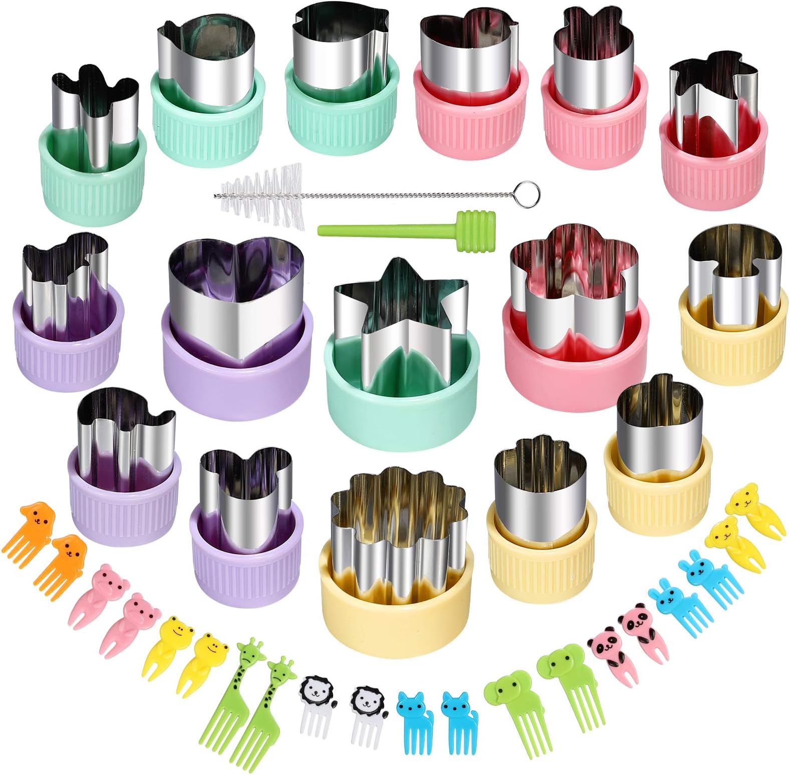 Amazon.com: Vegetable Cutters Shapes Set, 16pcs Mini Cookie Cutters ...