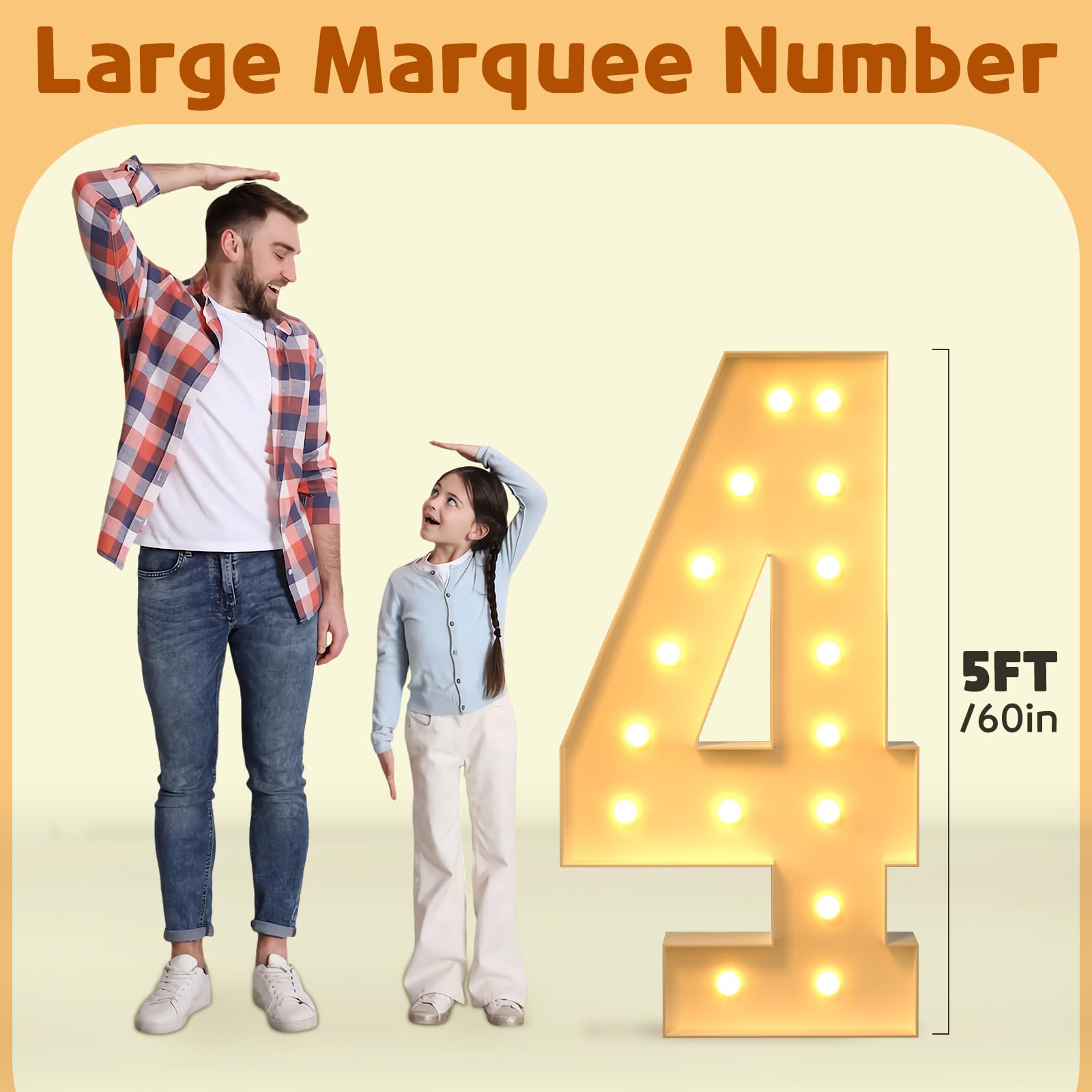 Snapklik.com : Imprsv 5FT Light Up Marquee Numbers For 40th Birthday ...