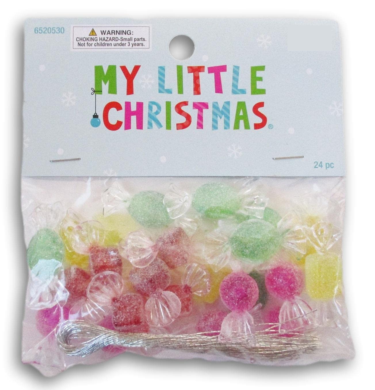 Amazon.com: Mini Hard Candy Design Glitter Ornaments - 24 Piece : Home ...