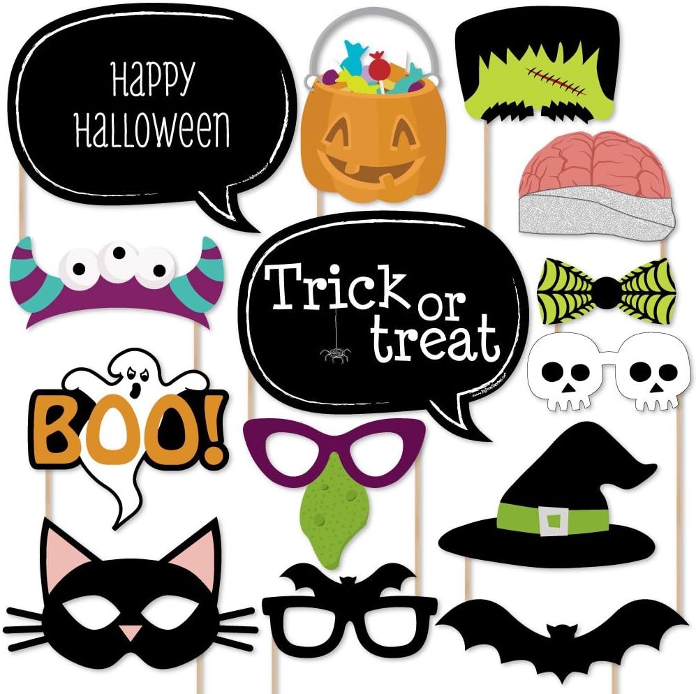 Amazon.com: 53pcs Happy Halloween Photo Booth Props Halloween Picture ...