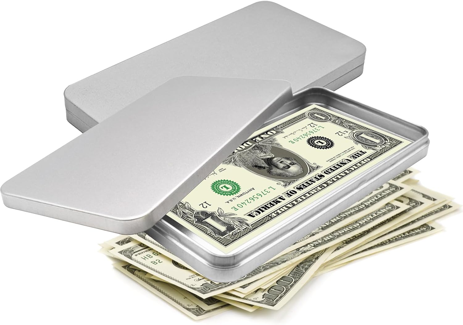 Amazon.com: KeaJuidy 2 PCS Silver Metal Cash Box With Single Row ...