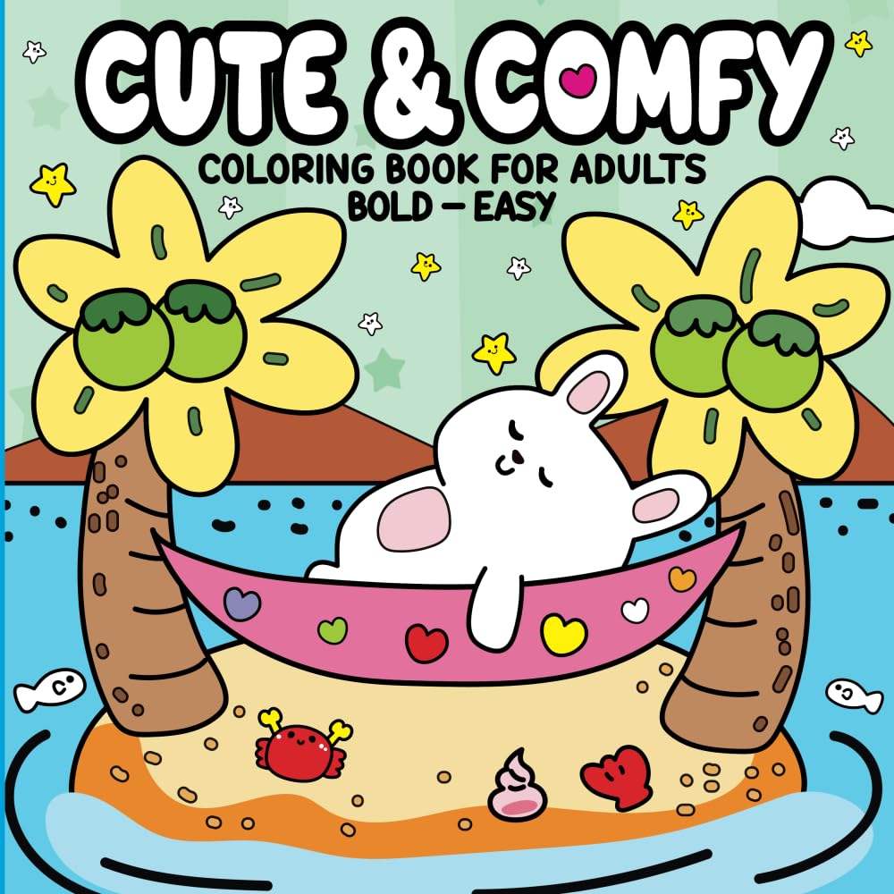 Amazon.com: Cute & Comfy - Coloring Book for Adults: Bold - Easy ...