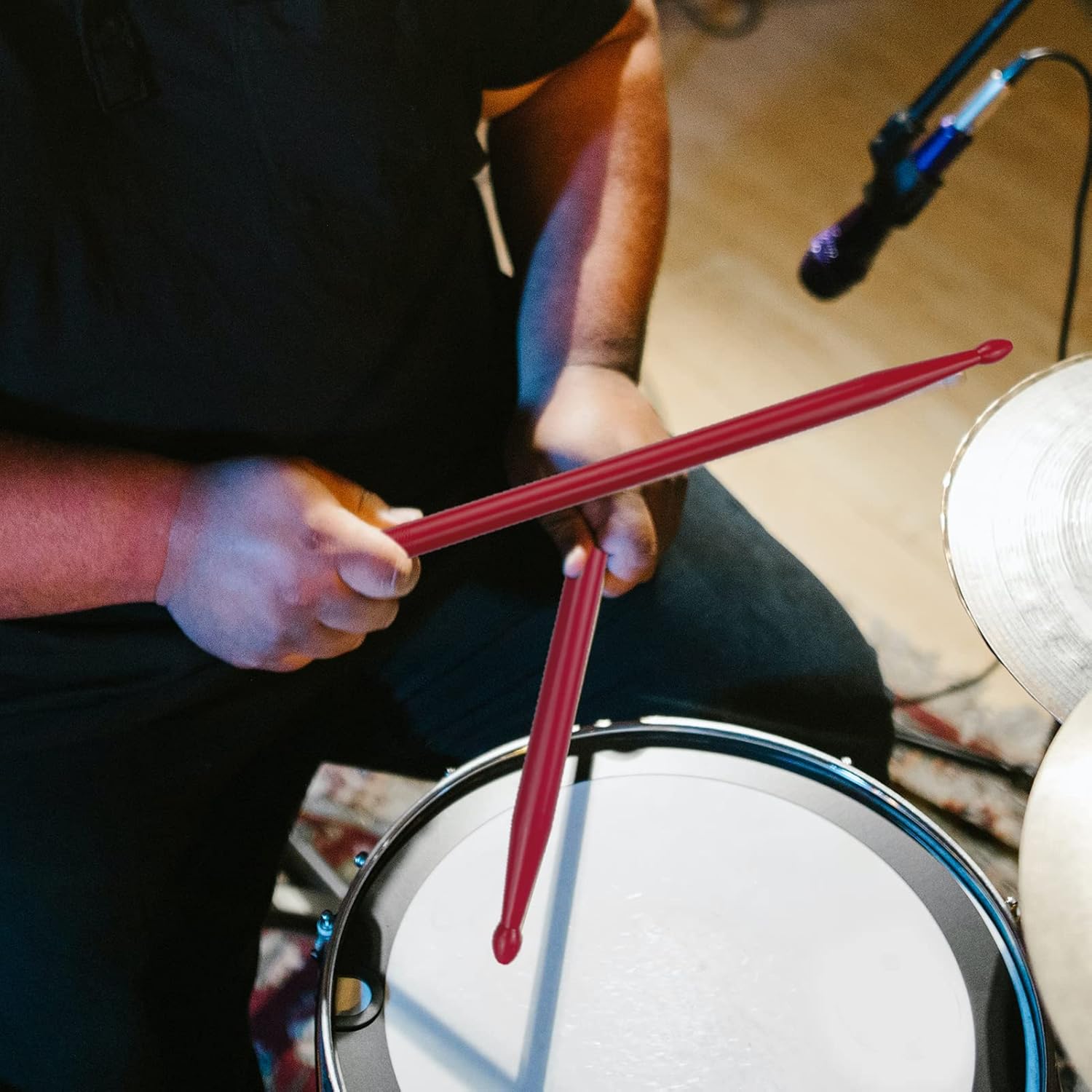 Nylon Drumsticks 5A 1 pair with ANTI-SLIP Handles for Drum Light ...