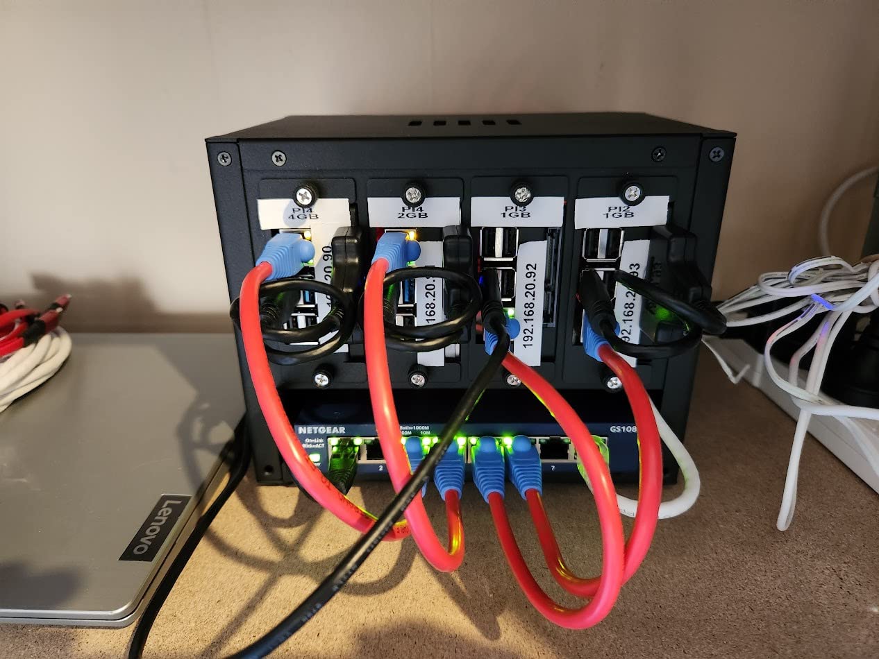UCTRONICS Upgraded Complete Enclosure for Raspberry Pi Cluster, with 4 ...