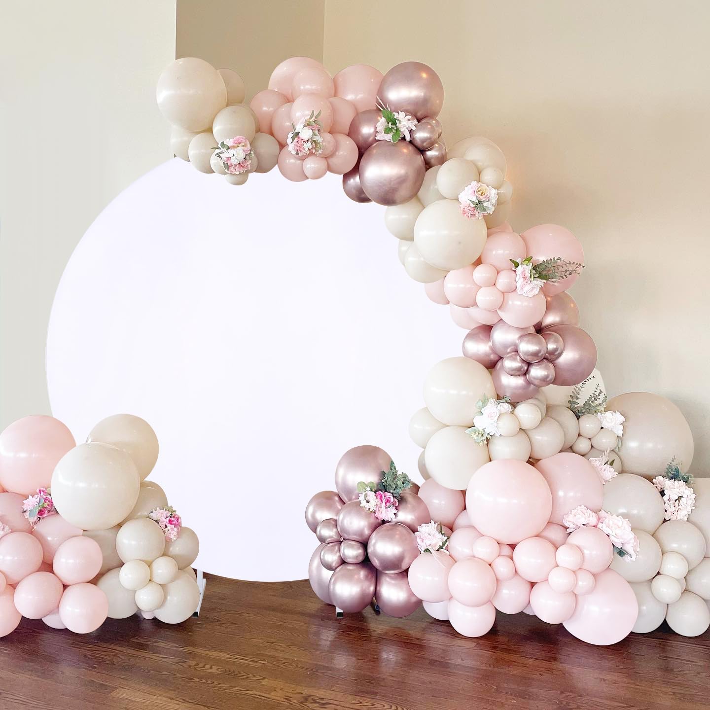 Amazon.com : White Round Backdrop 6.5ft Balloon Circle Backdrop Cover ...