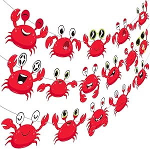 Amazon.com: Crab Party Banners Crab Birthday Party Decorations 2Pcs ...