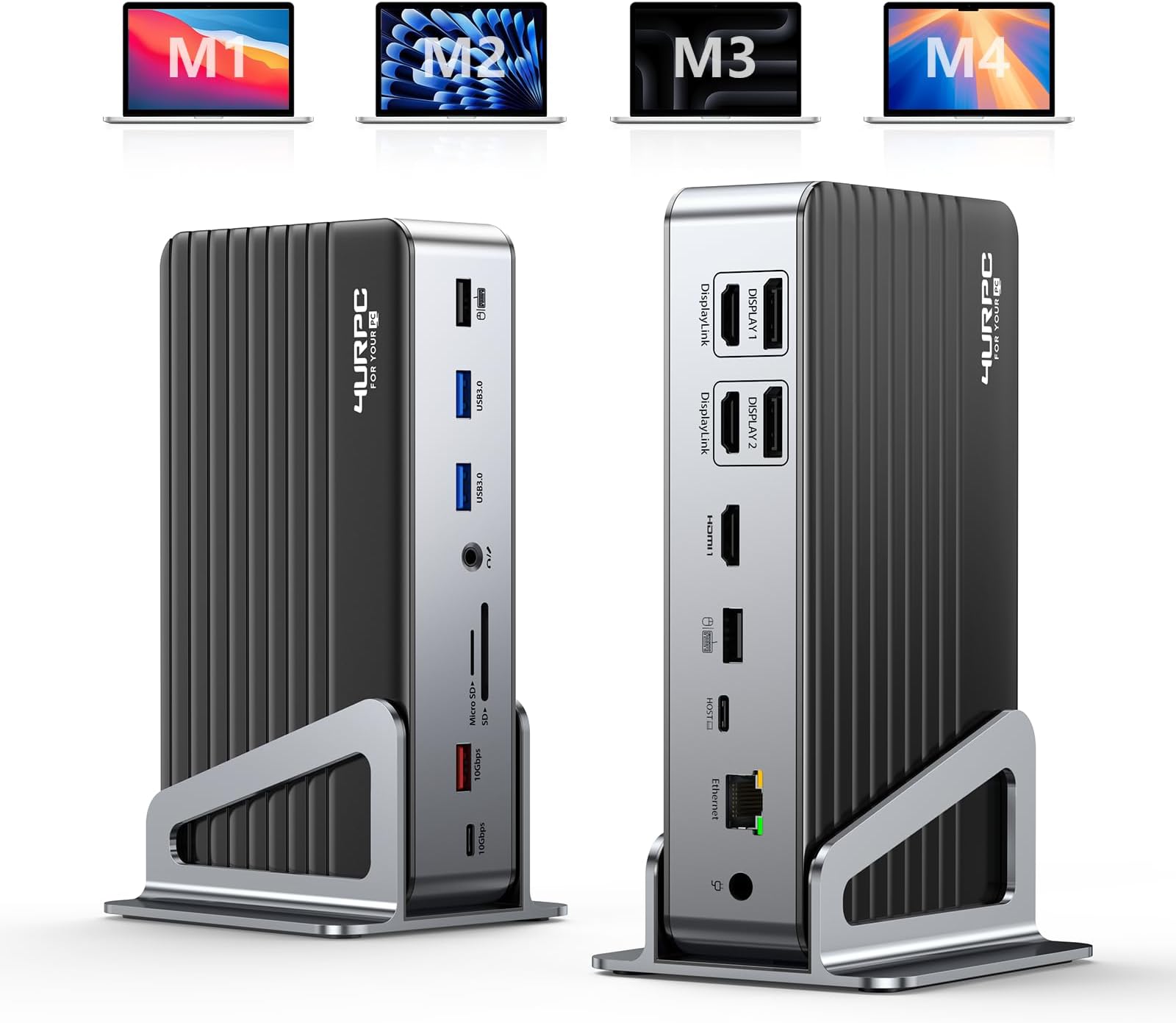 Amazon.com: 4URPC DisplayLink Docking Station Triple 4K@60Hz Monitor ...