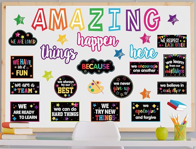 Amazon.com: JarThenaAMCS Motivational Bulletin Board Decoration Amazing ...