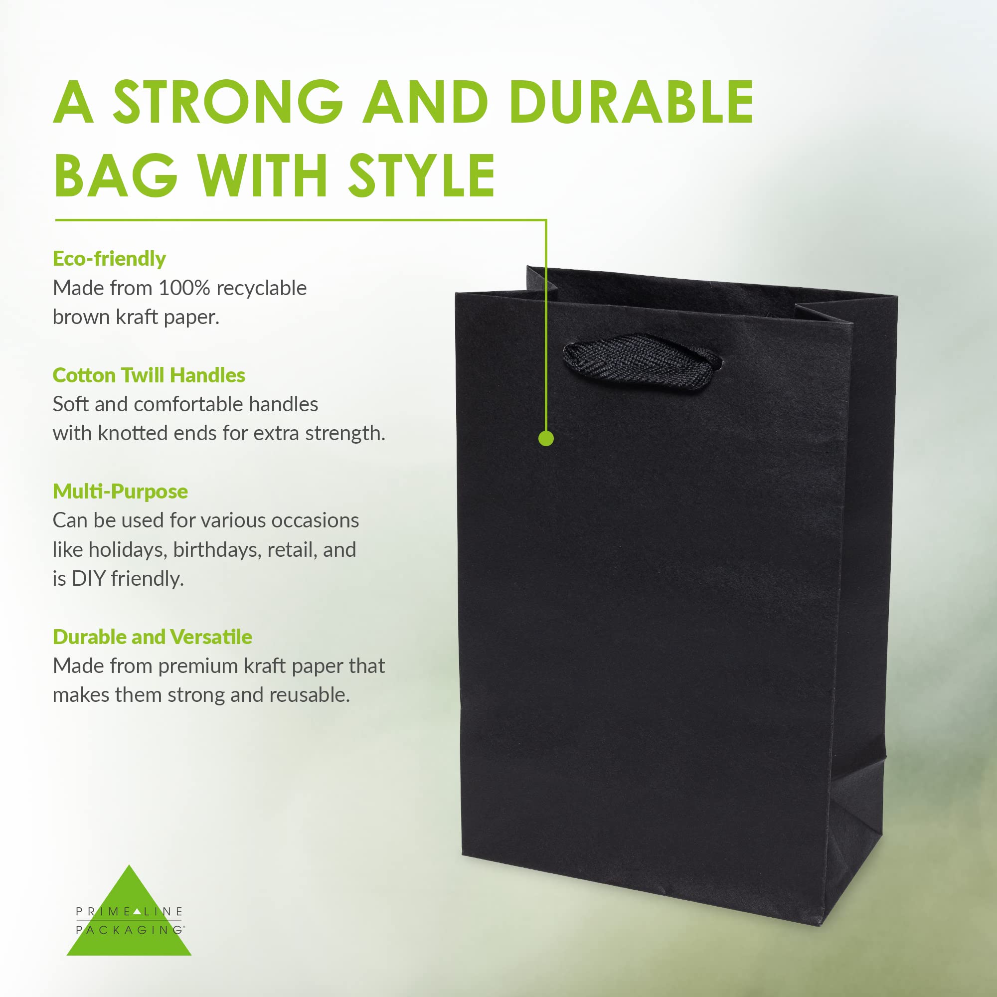 Black Gift Bags with Handles - 6x3x9 50 Pack Mini Gift Bags with ...